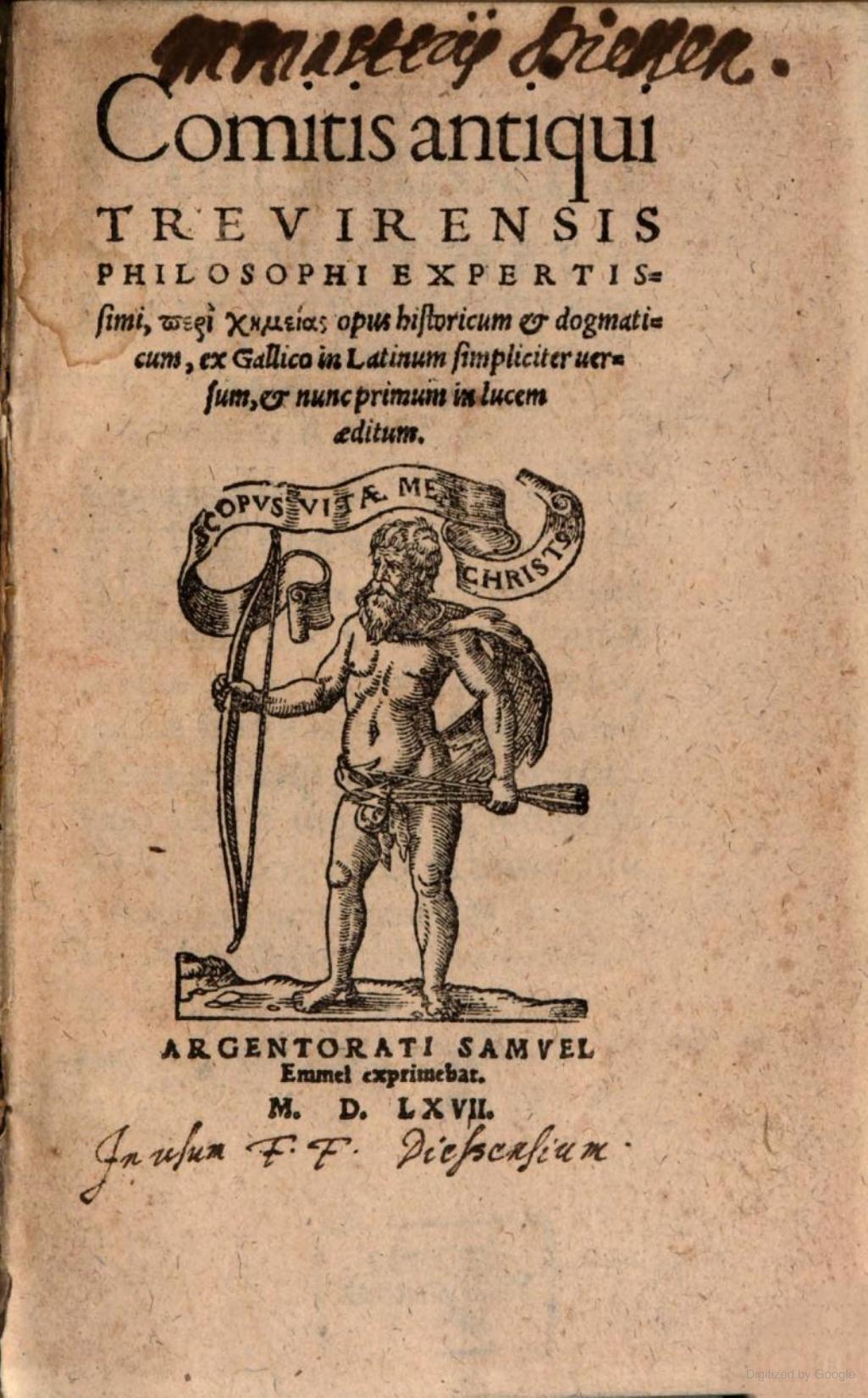 Of the Ancient Count of Trevirensis - Veridicus Taruisinus by Bernard ...